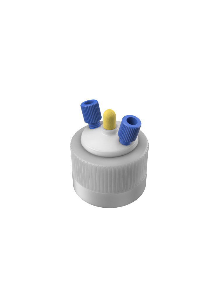 SOLVENT EXTRACTION CAP 38-430 plastic 2-port FFKM valve with fittings ...