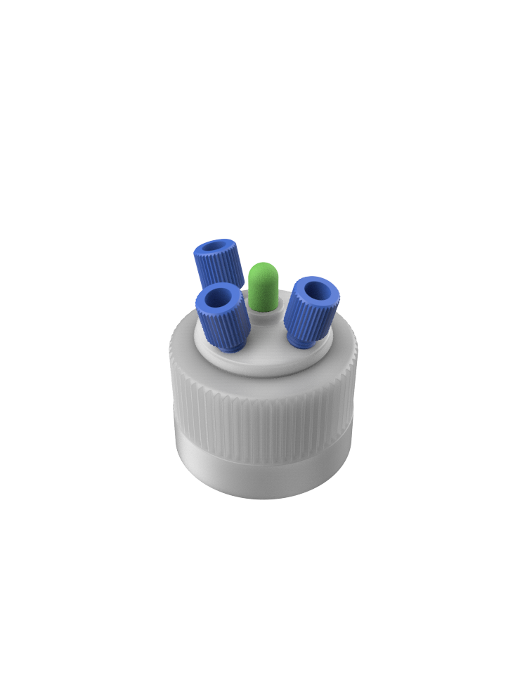 SOLVENT EXTRACTION CAP 38-430 plastic 3-port Viton valve with fittings ...