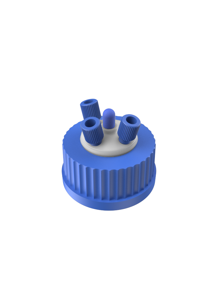 SOLVENT EXTRACTION CAP GL45 3-port EPDM valve with fittings – LabLids