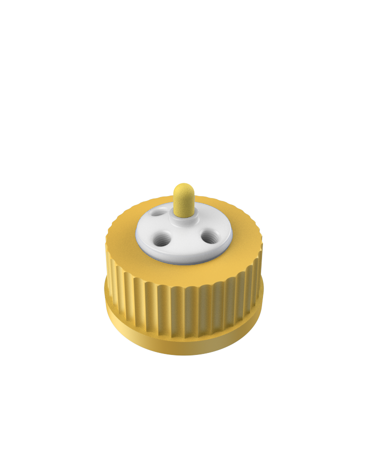 SOLVENT EXTRACTION CAP GL45 3-port FFKM valve – LabLids